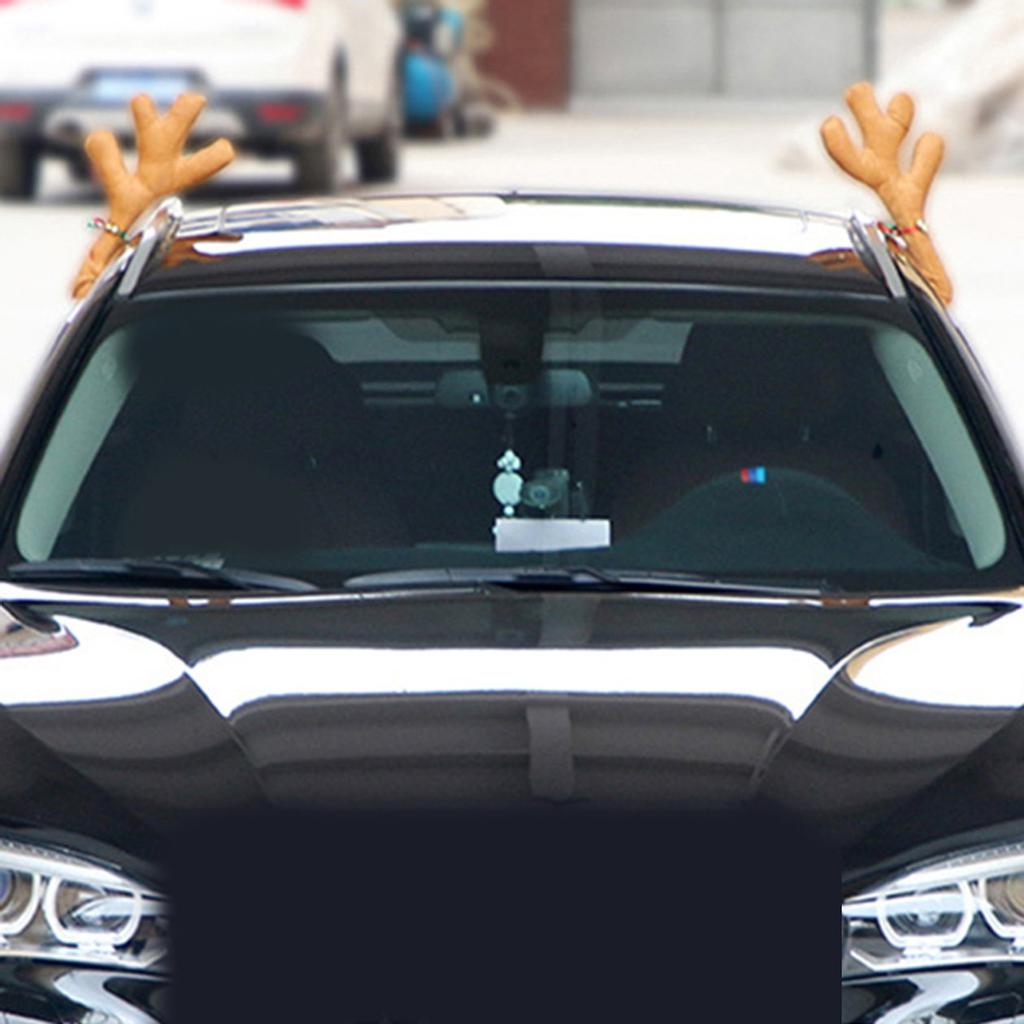 Buy Christmas Car Reindeer Antler Nose Large Cute Decor Car Nose Horn ...