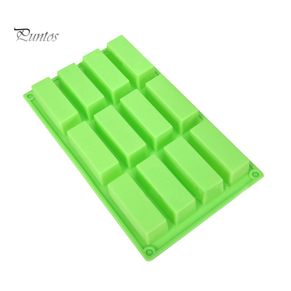 Puntos DIY Silicone 12 Grids Rectangular Cake Fondant Chocolate Dessert ...