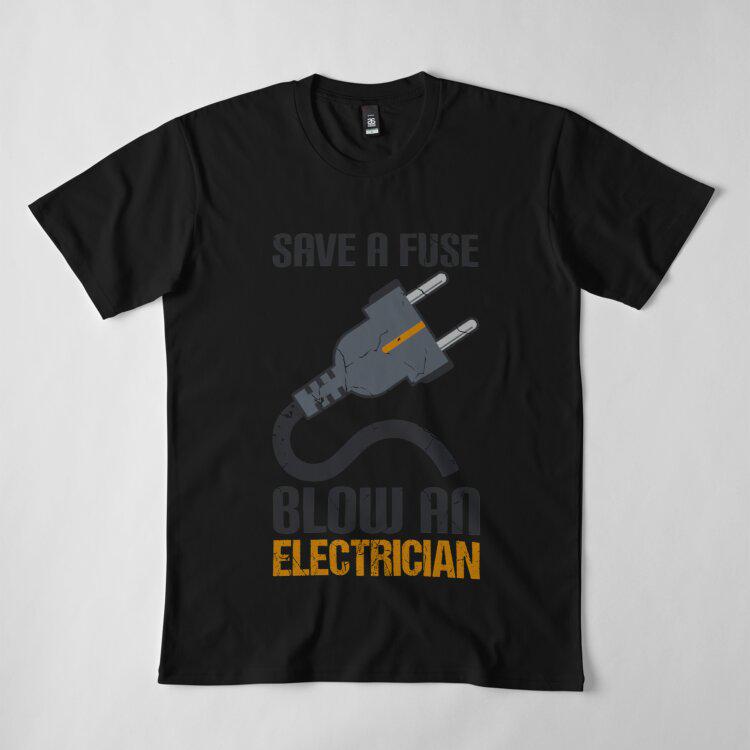 Buy Men Premium Cotton Harajuku T-Shirt Electrician Electrical ...
