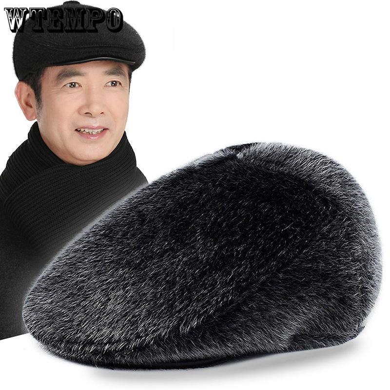 Cheap Middle-aged and Elderly Mink Fur Hat Men's Autumn and Winter ...