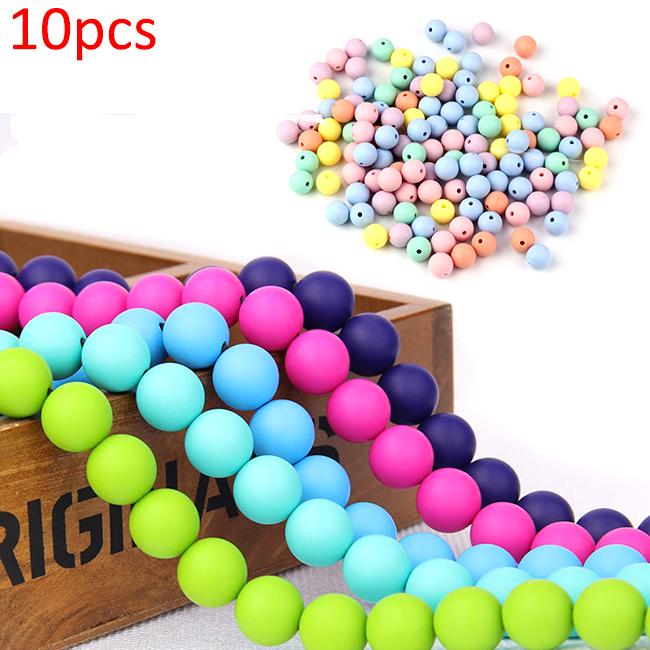 Buy 15mm Silicone Beads 10pcs Round Baby Teething Beads Silicone ...