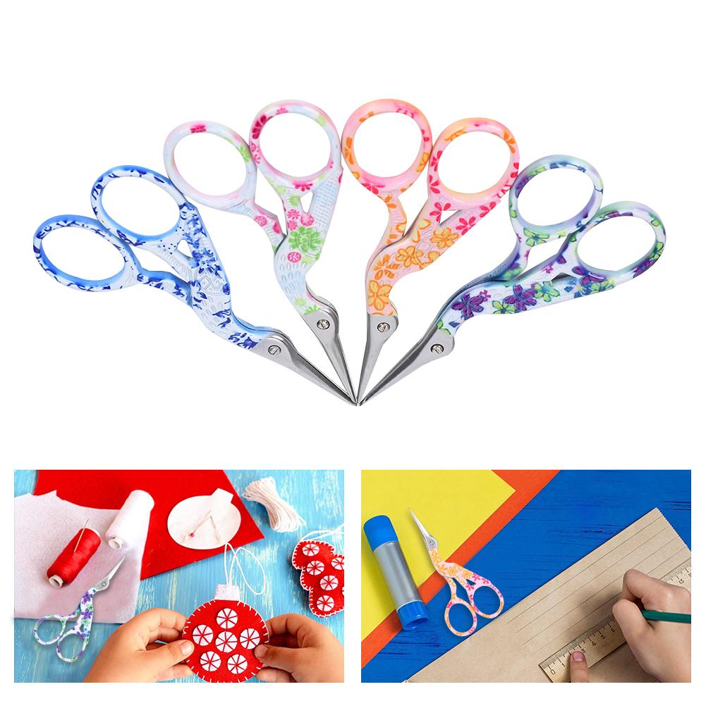 Buy 4Pcs Crane‑Shaped Scissors Cross‑Stich Embroidery Retro Sewing ...
