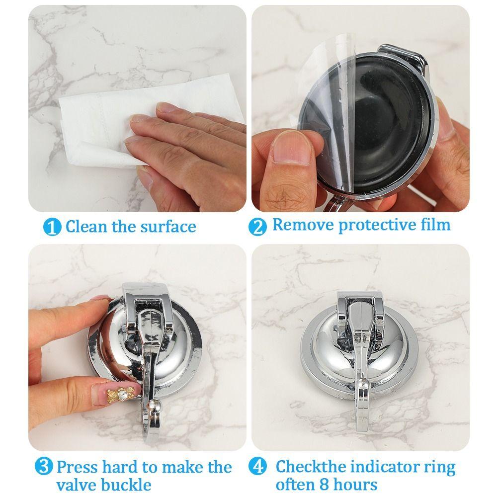 Buy Easy To Install Polished Bathroom Shower Hooks Suction Cup Hooks ...