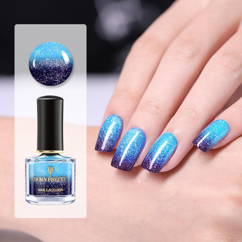 Buy BORN PRETTY 6ml Glitter Color Changing Nail Polish Thermal Nail Art Varnish Peel Off at ...