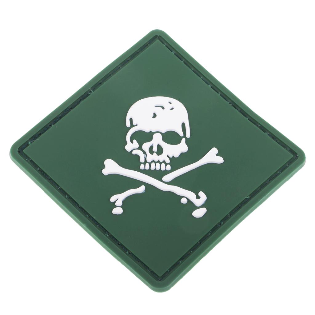 Buy 3D Skull Tactical Army Morale PVC Rubber Patch Fastener Green at ...