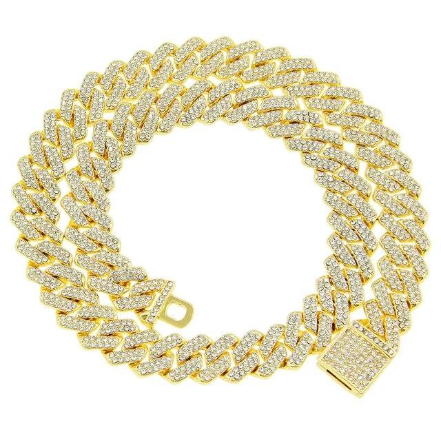 Cheap Men's Cuban Link Iced Out Necklace Chain Paved Artificial ...
