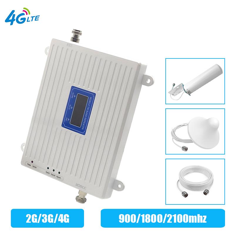 Buy 2G 3G 4G Cell Phone Booster 3 Band Mobile Signal Amplifier Cellular Repeater GSM DCS WCDMA ...