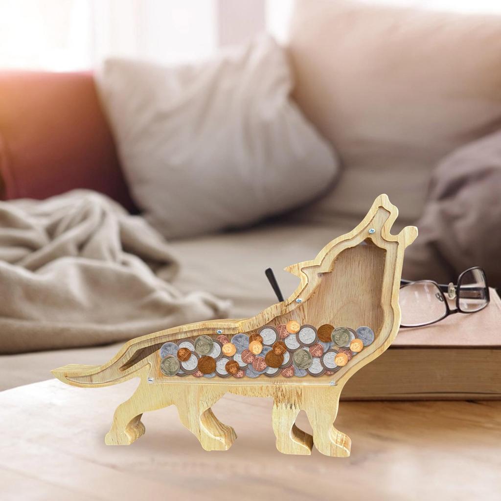 Buy Animal Shaped Piggy Bank Cartoon Wolf Coin Ornament at affordable ...