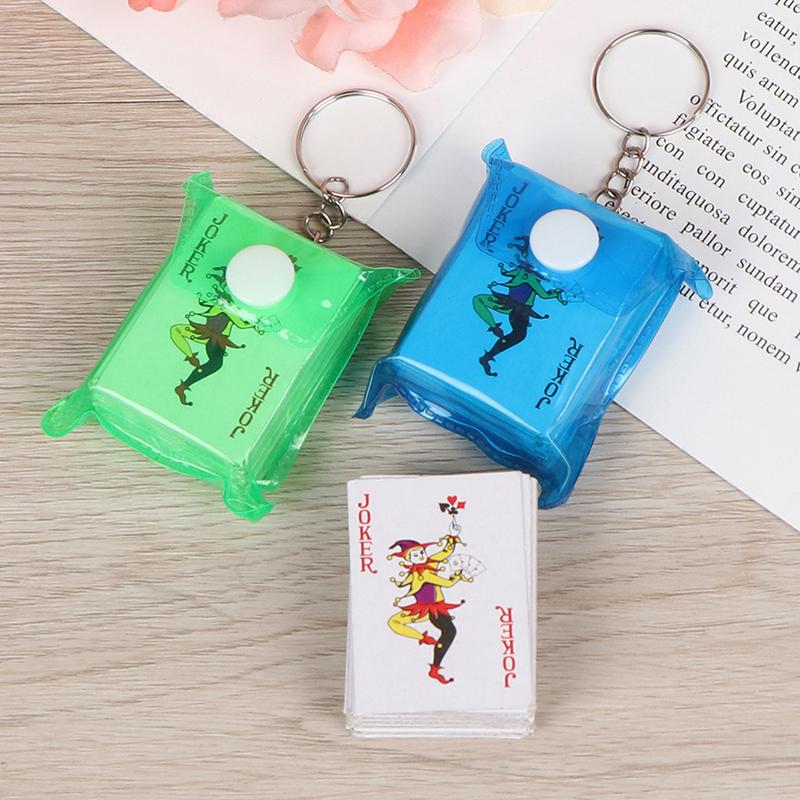 Buy 1Pc 4*3Cm Portable Mini Playing Cards Keychain Small Poker Board ...
