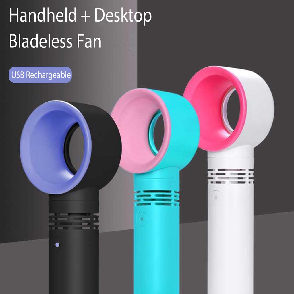 Buy Mini Bladeless Fan Portable USB Charge Fan No Leaf Air-Flow Handy ...