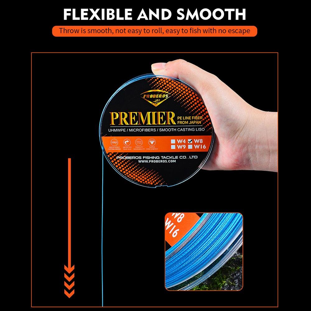 Buy PRO BEROS 8 Braided 100m Ample Power PE Fishing Line 5-color PE ...