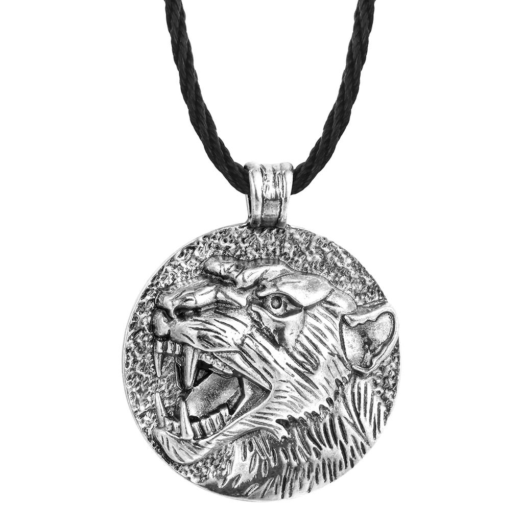 Buy Vintage Men Jewelry Tiger Charm Necklace Viking Panther Head Animal ...