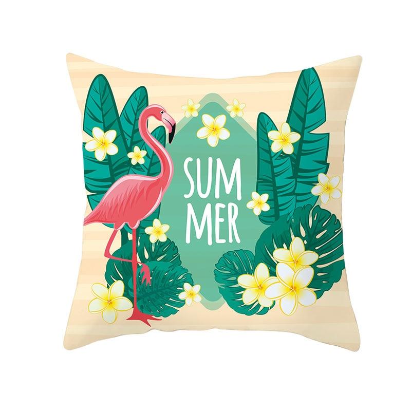 Buy YWZN Summer Flamingo Throw Pillow Case Tropical Plants Green Leaves ...