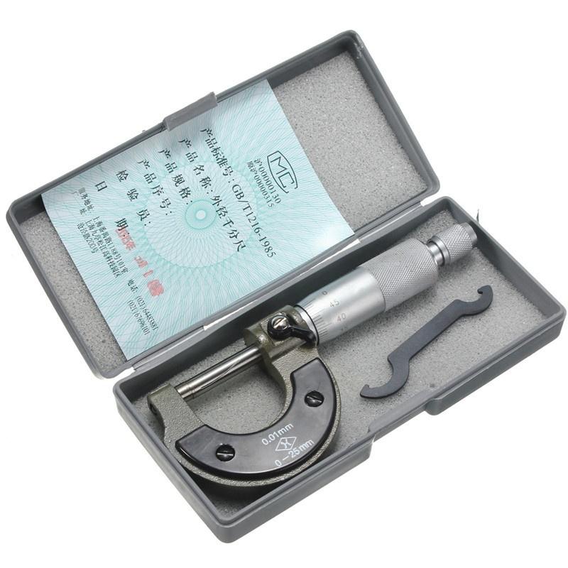 Buy Micrometer External Metric 0-25 Mm 0.01 Mm Engineers Gauge Tool ...
