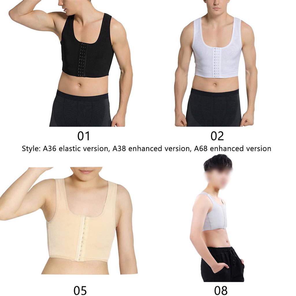 Buy Men Chest Shaper Vest Compression Body Posture Corrector Back Brace ...