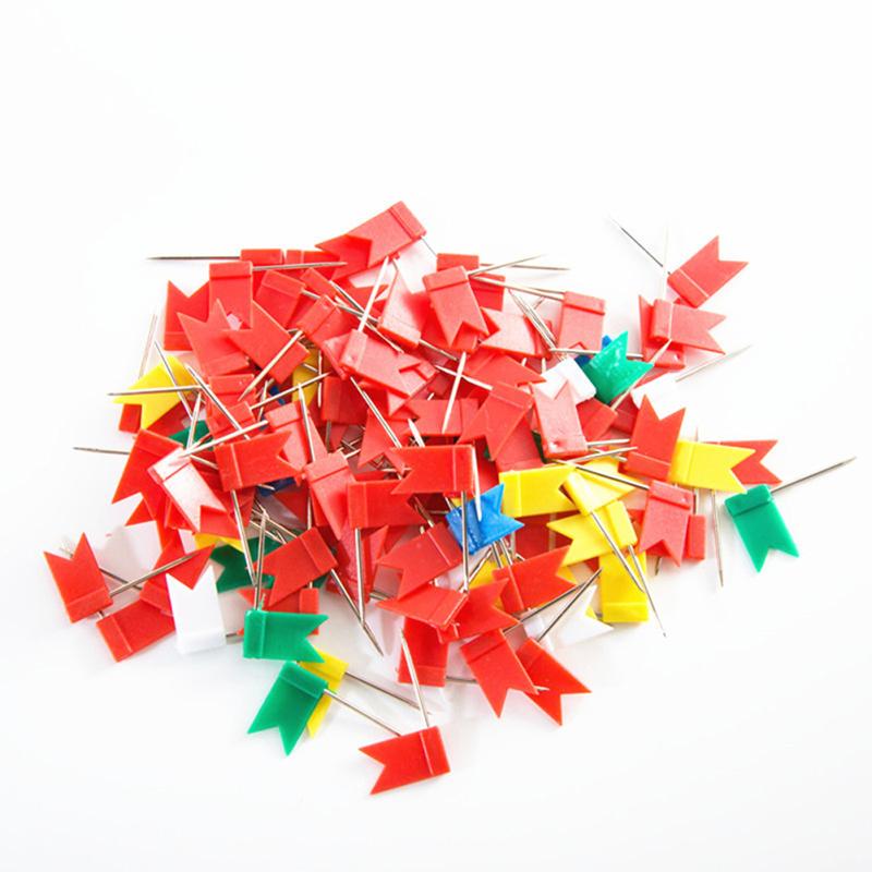 Buy 100pcs Colorful Map Flag Push Pins Multicolored Decorative Travel ...