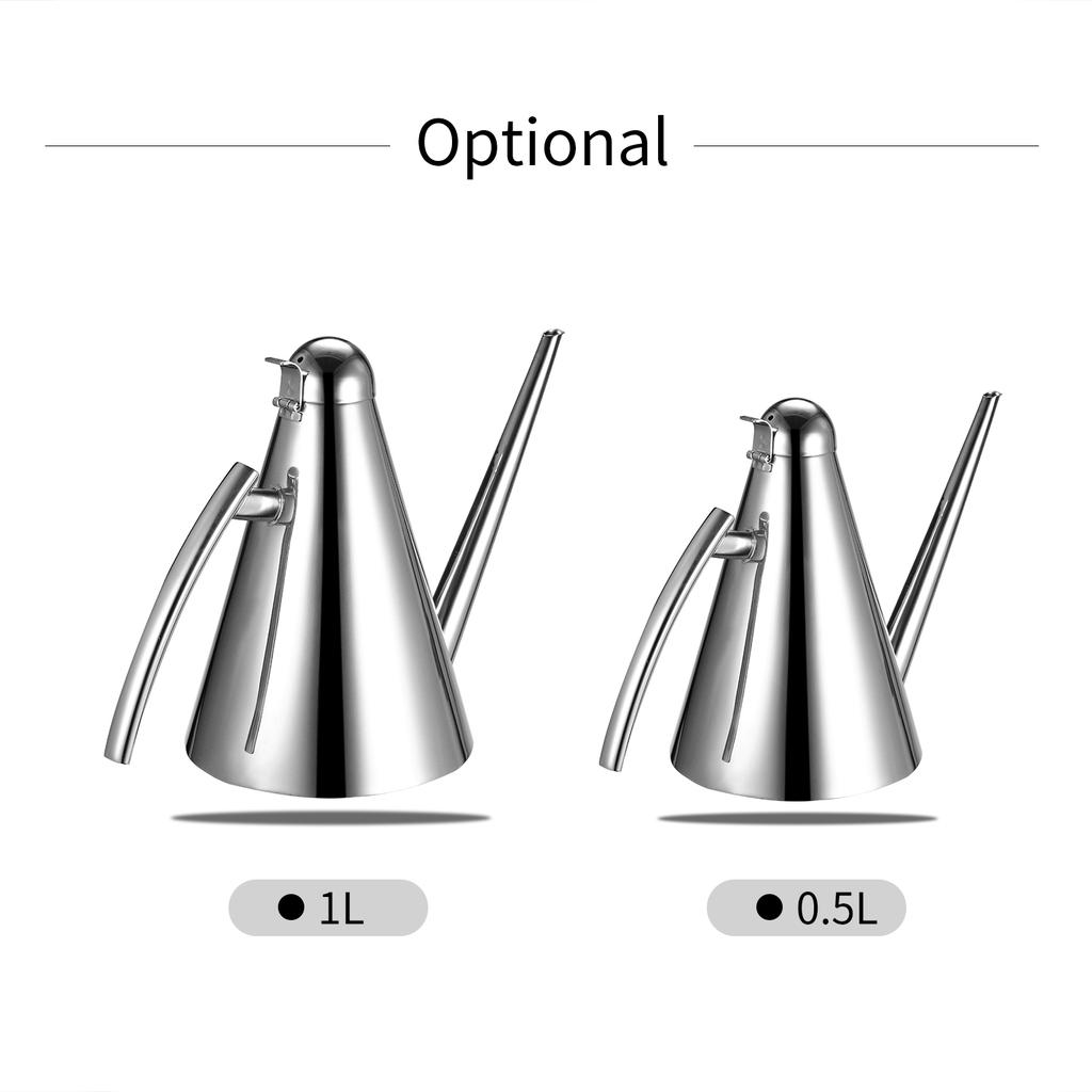 Buy 304 Stainless Steel Elegant Oil Can Drizzler Cruet Conical-Shaped ...