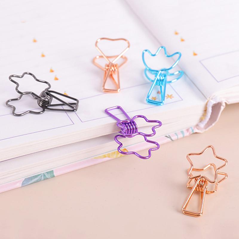 Buy 6pcs Paper Organizer Long Tail Clips Hollowed Out Design Metal ...