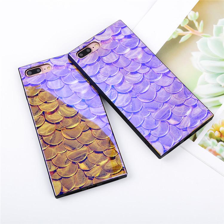 Buy Golden Fish Scales Phone Case for IPhone X 6s 6 Plus 7 8 Plus Blu ...