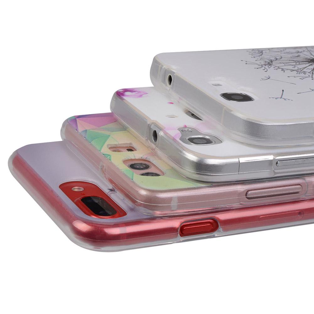 Buy Flower Pattern Soft TPU Silicone Slim Gel Rubber for Huawei Samsung ...