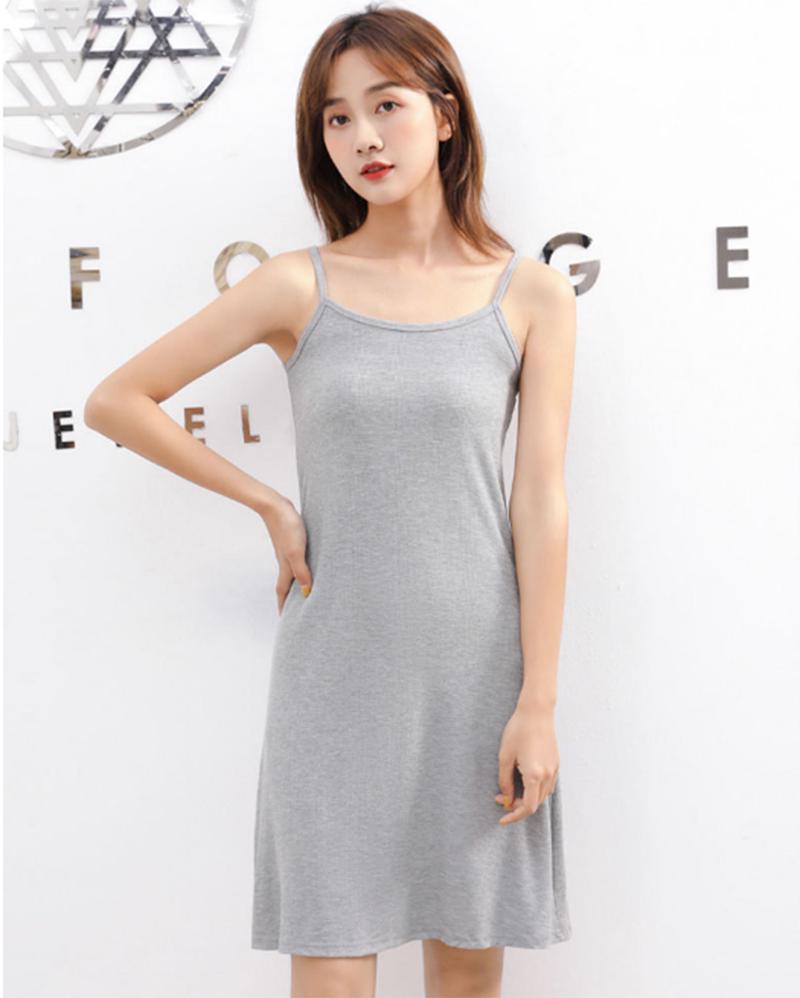 Buy Women's Long Tanks Camisole Dress Tunic Slip Length Stretch ...