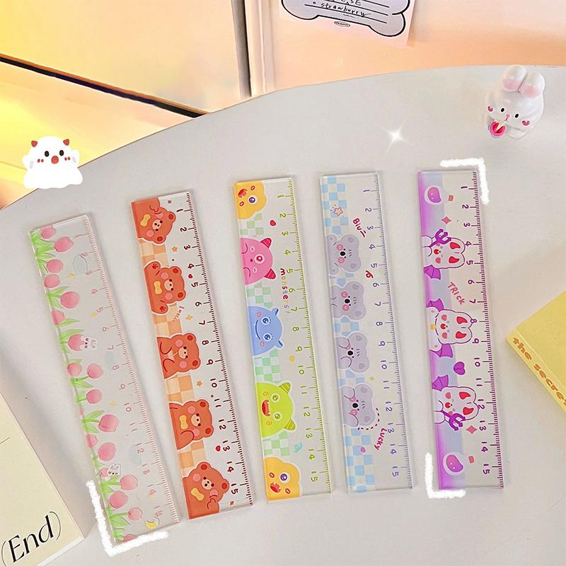 Cheap Cute Kawaii Study Time Cartoon Ruler Multifunction Diy Drawing ...