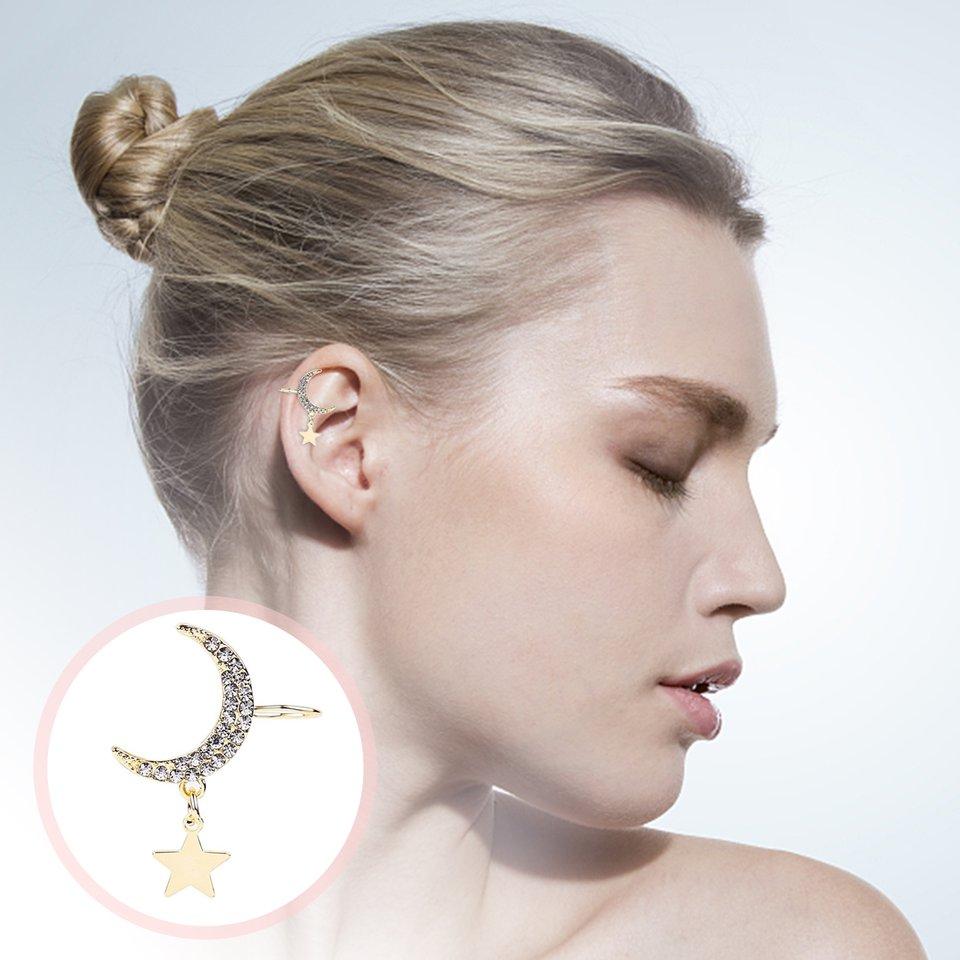 Buy ZZEE Heart Star Triangle Moon Ear Cuff Clip-On Earrings Stud Earrings Ear Cuffs at ...