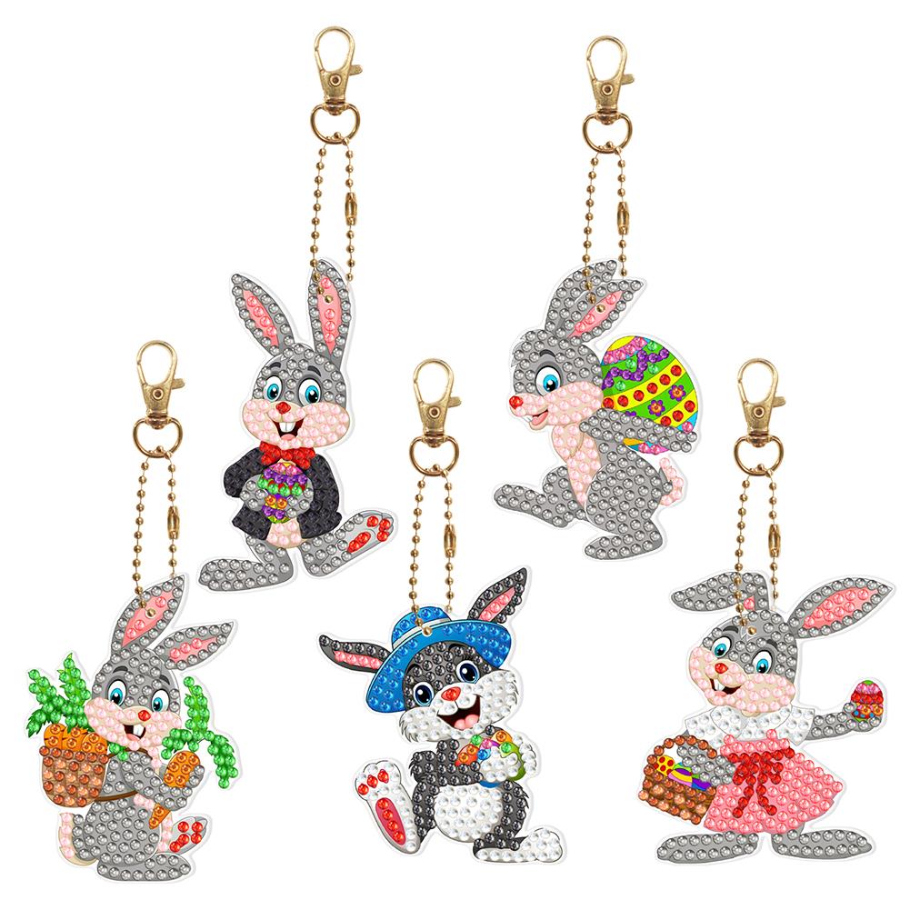 Satın alın 5pcs Animal Pendant Rhinestone Pendant DIY Rabbit Pattern ...