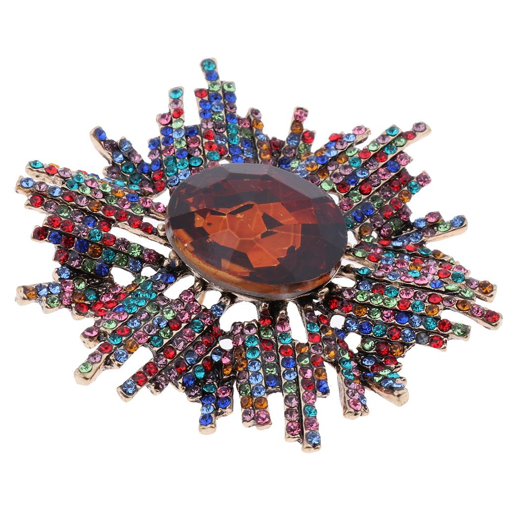 Unisex Rhinestone Full Brooch Pin Clothing Accessories Multicolor uygun ...