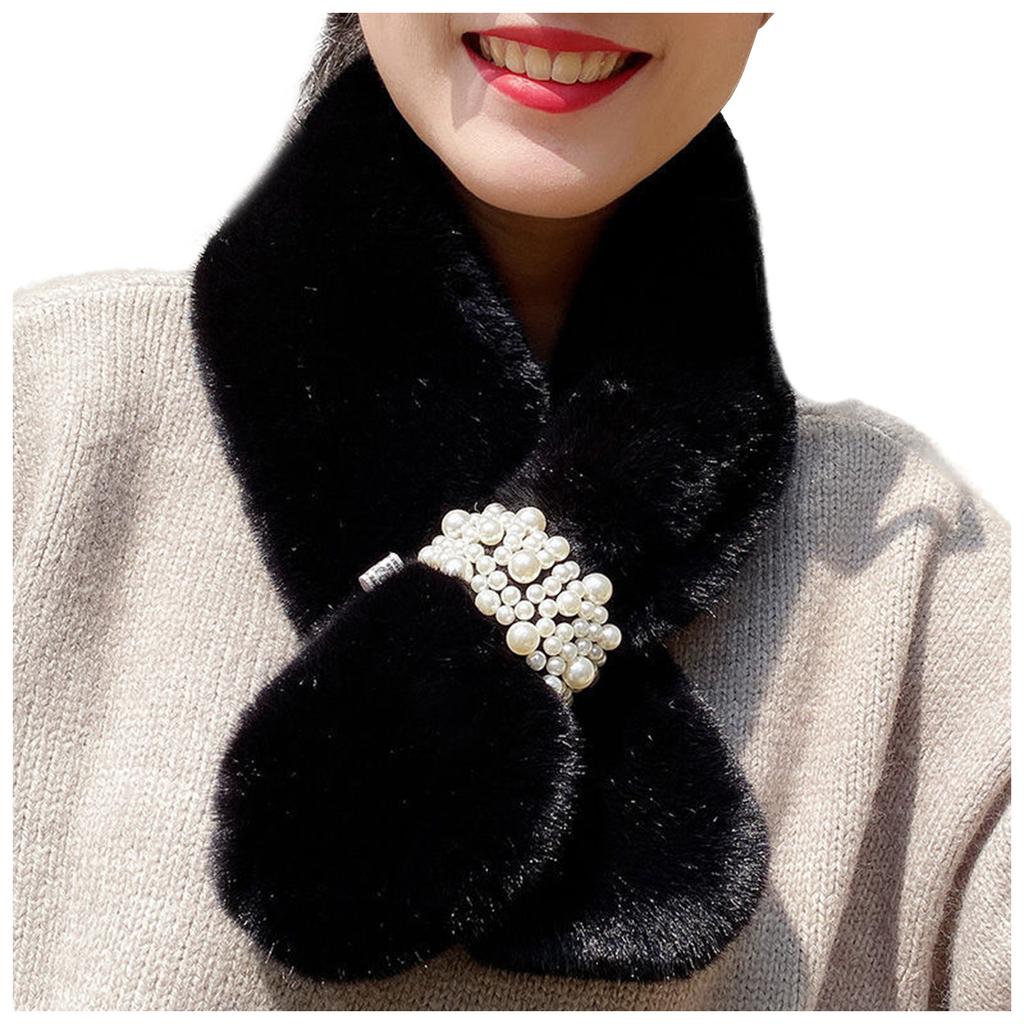 Buy Women Plush Scarf Sweet And Soft Autumn And Winter Solid Color Warm ...
