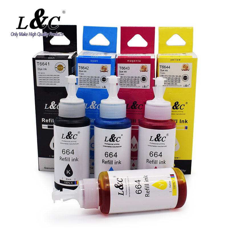 Buy L&C 70ml Bottle Dye Refill Ink For Epson L Series L1300 L3151 ...