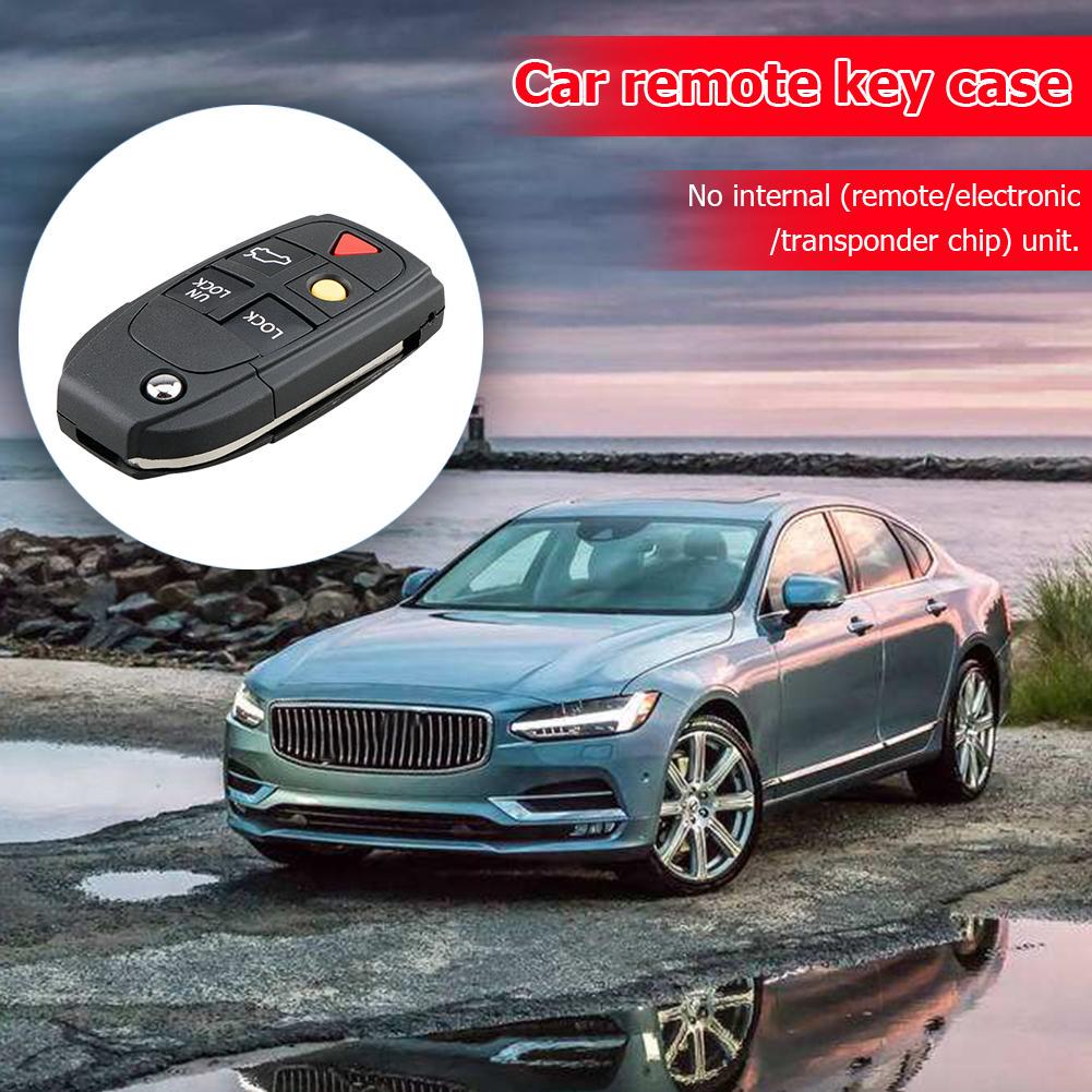 Buy Car Remote Key Shell 5 Buttons Flip Folding Key Fob Case for Volvo ...