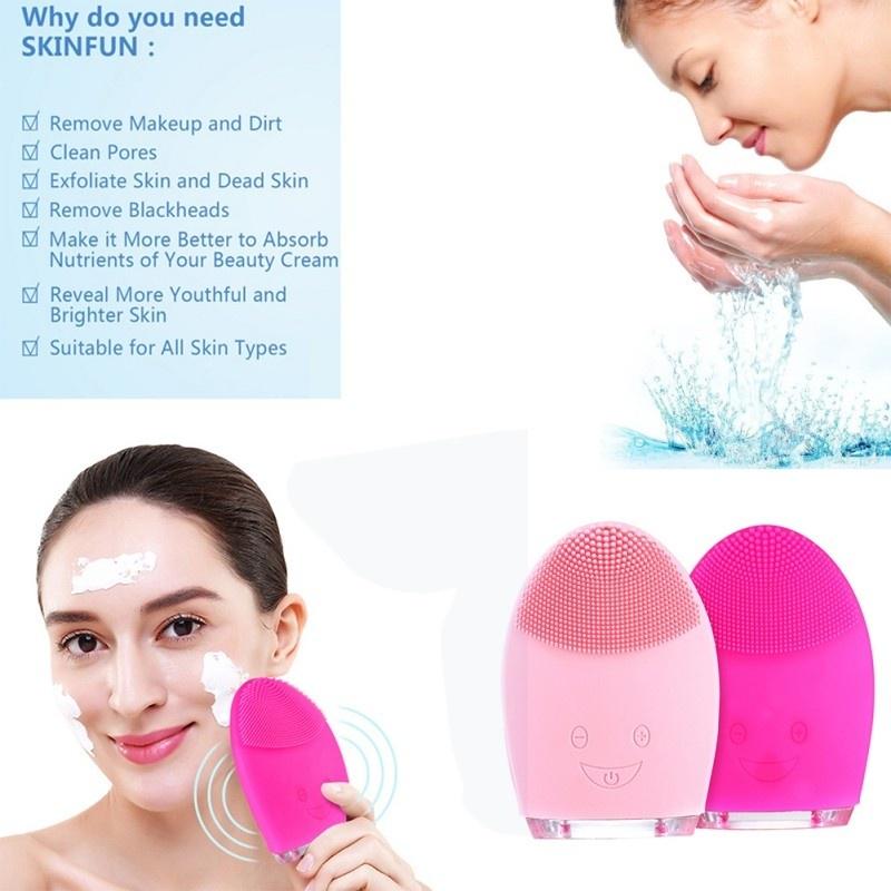 Buy Skin care Electric Facial cleaning Massage Brush Sonic Washing ...