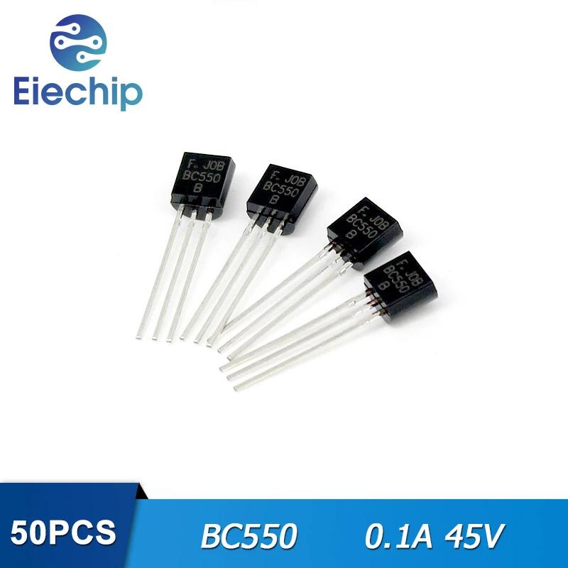 50PCS/lot BC550 TO-92 Transistors 0.1A 45V PNP New Original uygun ...