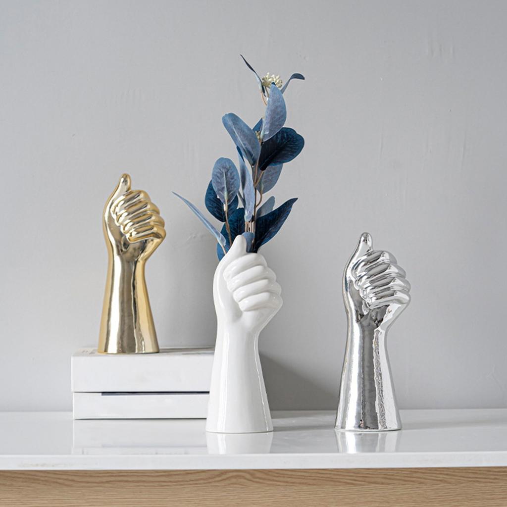 Buy Ceramics Vase Nordic Style Hand Vase Flowers Modern White at ...