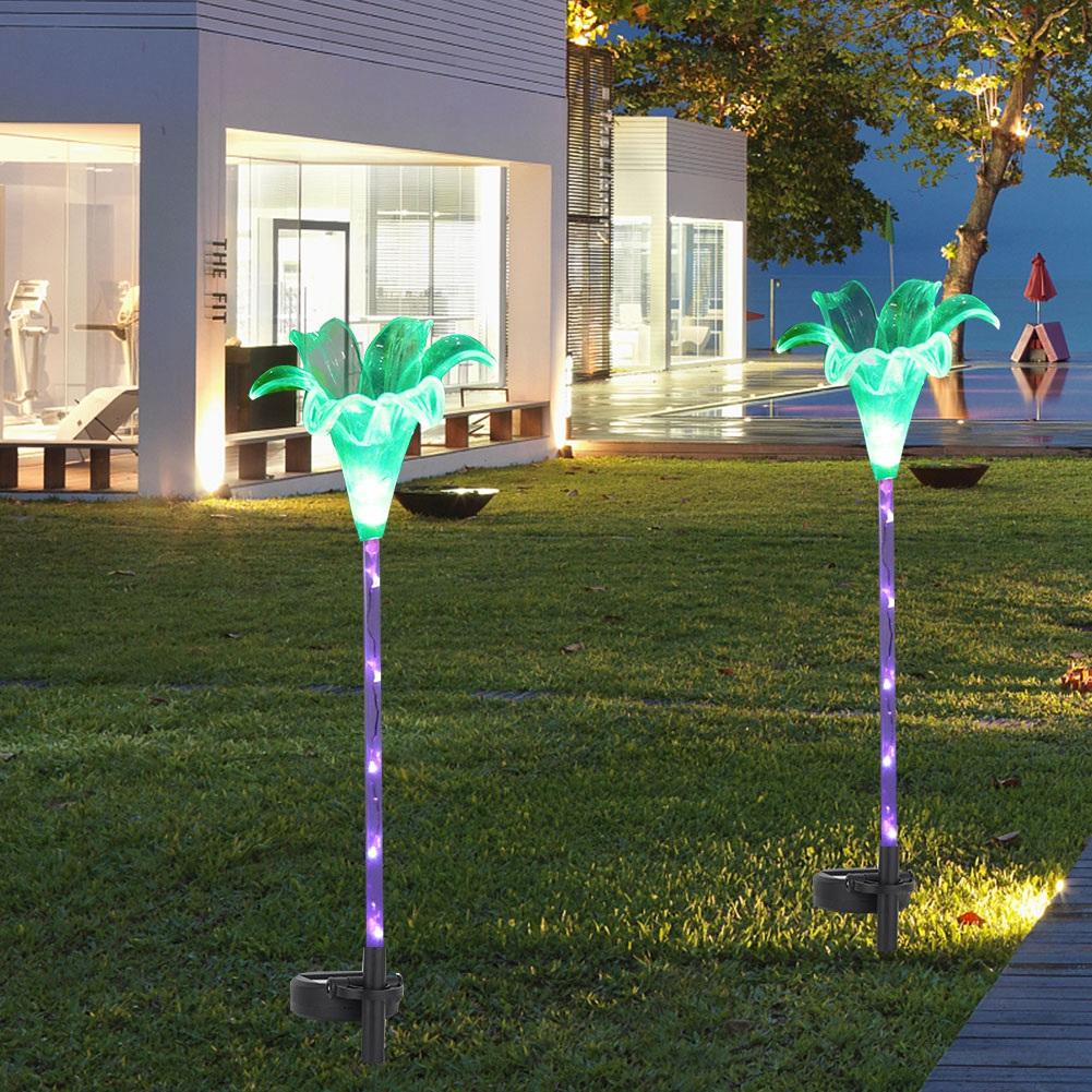 Led Solar Light Landscape Light Flower Lily Shape For Road Side Light ...