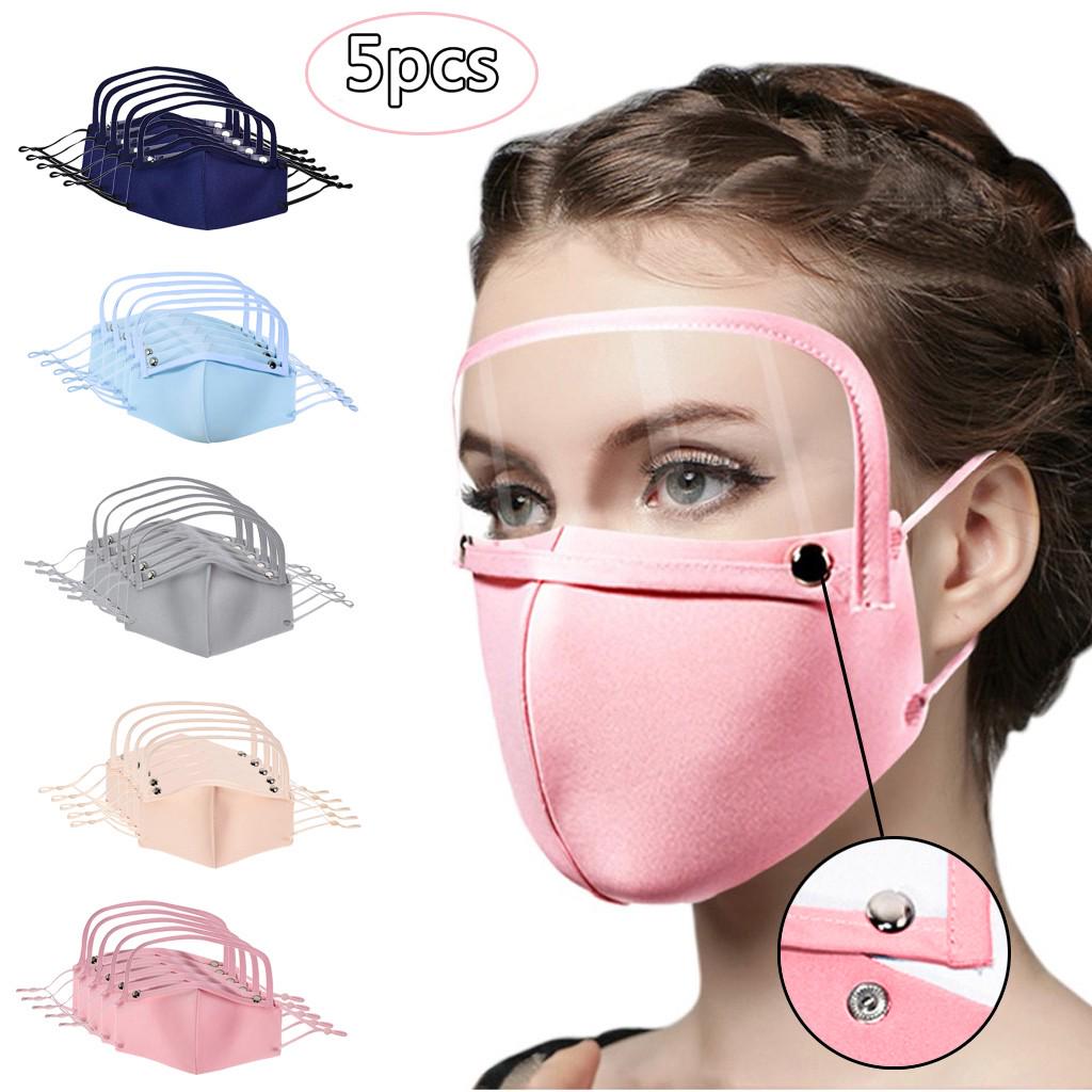 Buy [HWL] 5PCS Adult Reusable Protect Face Mask with Detachable Eyes ...