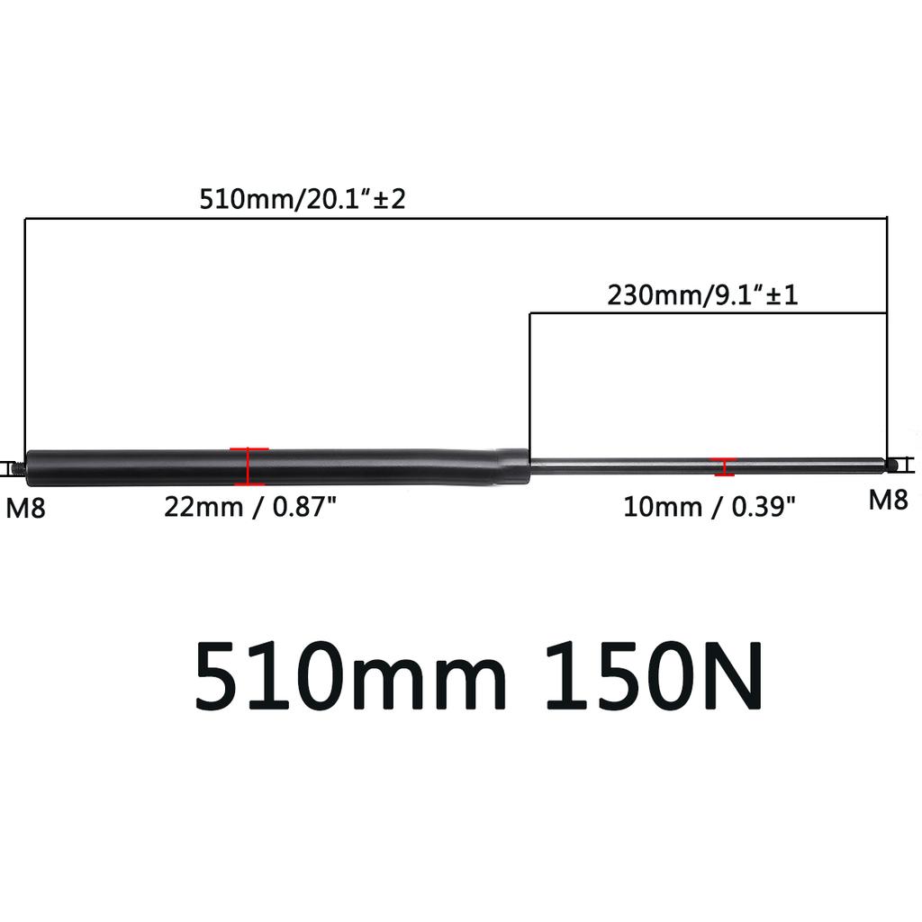 Buy 1pcs 210-610mm 150N 10mm Car Gas Strut Bars Gas Spring Hood Support ...