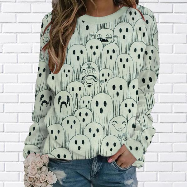 Buy Winter Women Clothing Halloween Ghosts Bat Kawaii Animal Printed ...