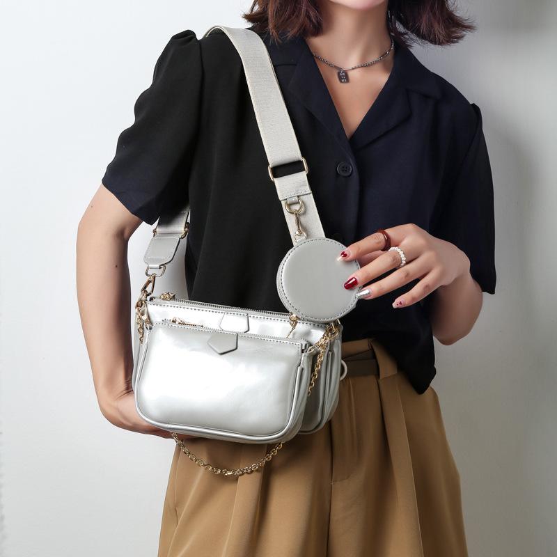 Cheap Female Bag 2021 New Crocodile Pattern Small Square Bag PU Lattice ...