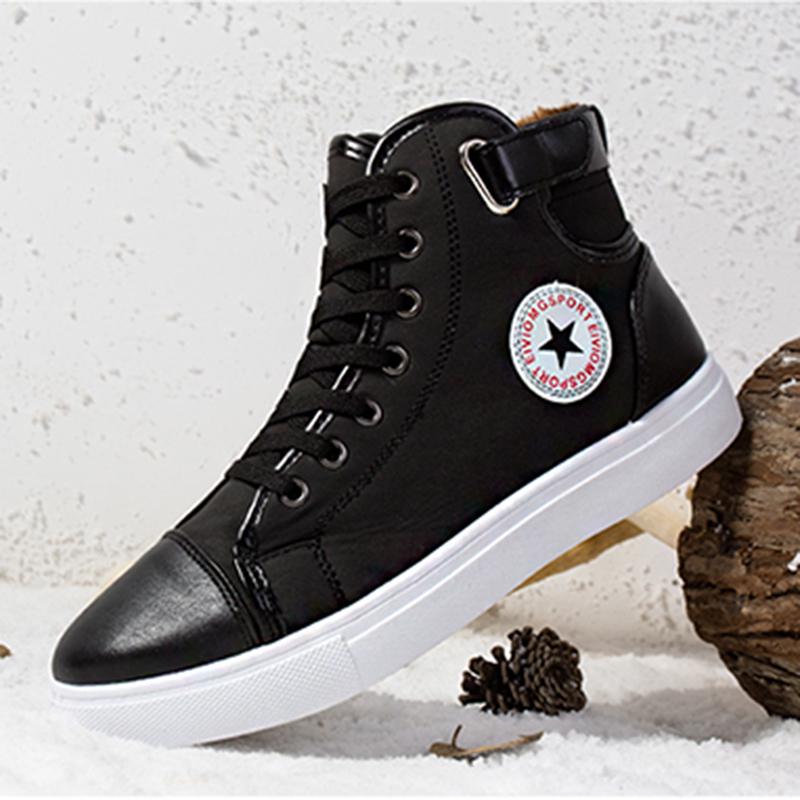 Buy Fashion Thickening Plus Velvet Straps Plus Size High Men's Shoes ...