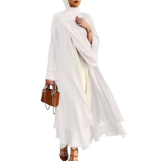 Cheap Women Simple Elegent Beauty Lady Dress Chiffon Double Layer Robe ...