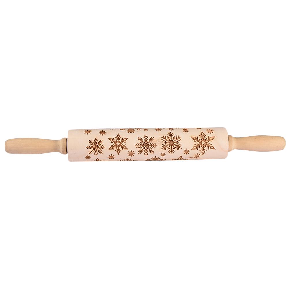 Printed embossed laser engraved million snowflake rolling pin cookie ...