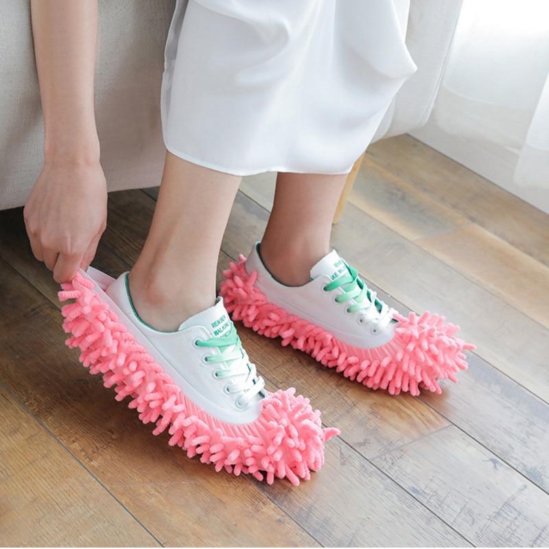 Cheap 1pair Dust Cleaner Grazing Slippers House Bathroom Floor Cleaning ...