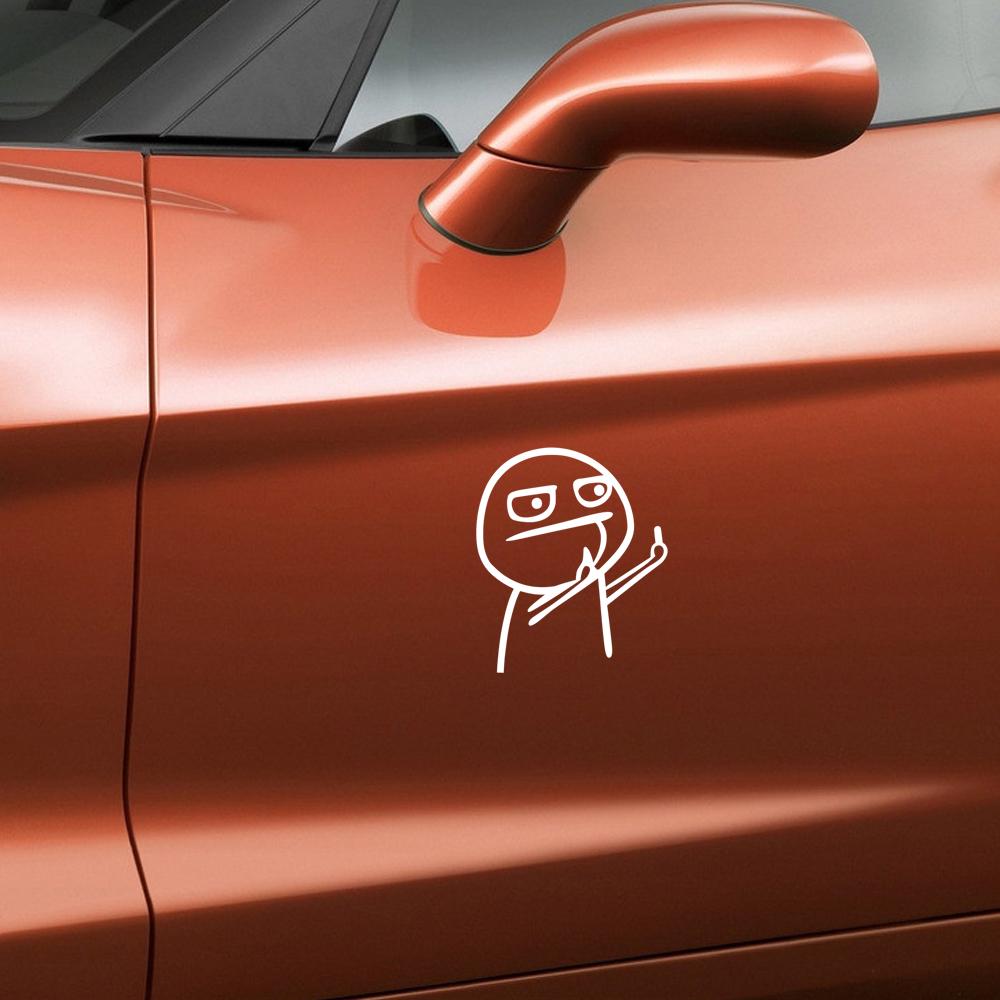 Buy Funny Cartoon Middle Finger Car Sticker for Skoda Rapid Octavia ...