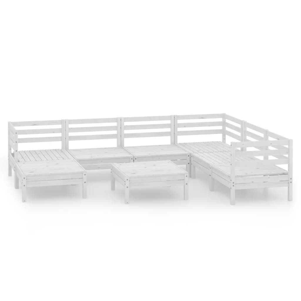 Buy 8 Piece Garden Lounge Set Solid Pinewood White at affordable prices ...