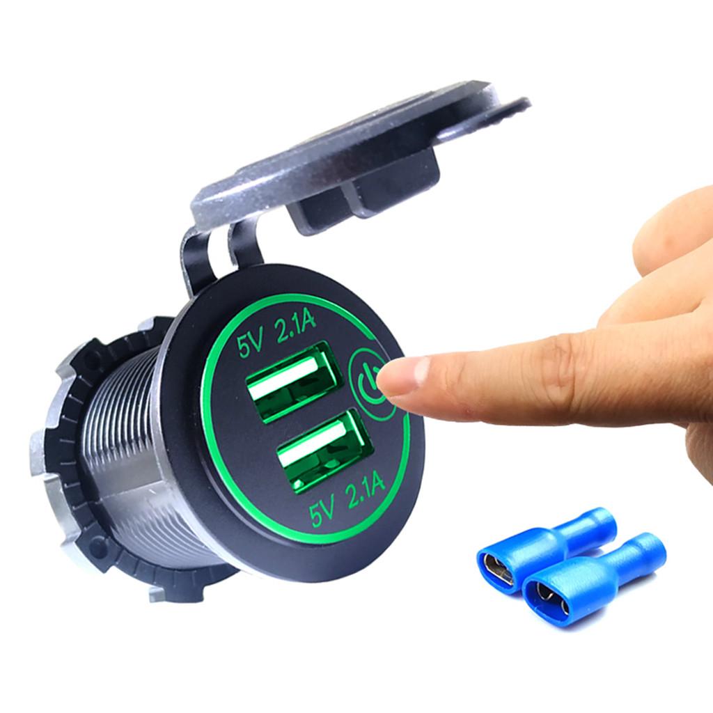 Buy 12V-24V Waterproof 3.1A 4.2A 4.8A Dual USB Fast Charger Socket ...