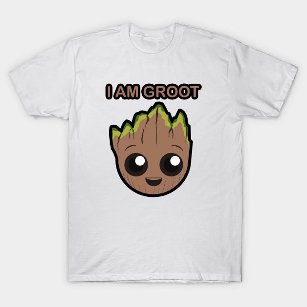 Buy Men Print T-shirt Cotton Large TShirt I Am Groot Baby Face DTG ...