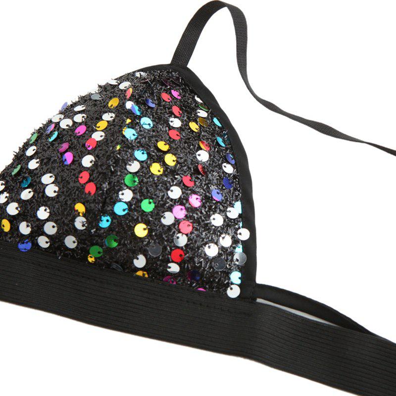 Buy Bras For Women Sexy V Neck Lady Silver Sequin Bra Cross Strappy ...