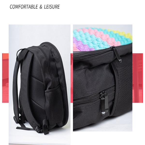 Buy Fidget Backpack Large Capacity Bag Rainbow Silicone Backpacks Pop ...
